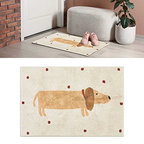 Scceatti Fluffy Rugs for Bedroom 3x2Feet Machine Washable Bedroom Rug Rugs Large Cute Dachshunds Rug Cute Living Room Bedroom Rug Bedside Puppy Blanket Kids Room Anti Fall Game Crawling Rug Washable