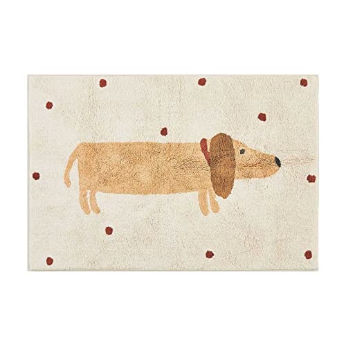 Scceatti Fluffy Rugs for Bedroom 3x2Feet Machine Washable Bedroom Rug Rugs Large Cute Dachshunds Rug Cute Living Room Bedroom Rug Bedside Puppy Blanket Kids Room Anti Fall Game Crawling Rug Washable