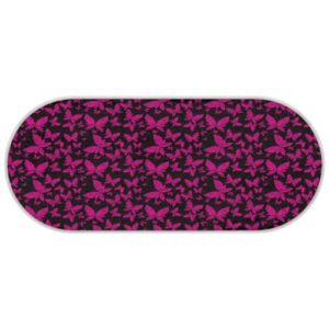 tavisto butterfly-purple fluffy oval shaggy rugs for bedroom aesthetic plush floor mat - soft and absorbent - ideal for living room,home decor, and playrooms