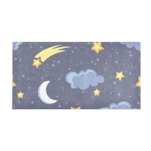 fluffy floor carpet-moon and star ，39x20in front door mat indoor machine washable carpet,aesthetic rug