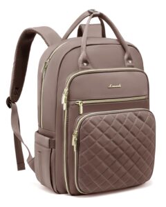 lovevook women's 27-liter laptop backpack, brown, 16.9 x 12 x 7.9 in