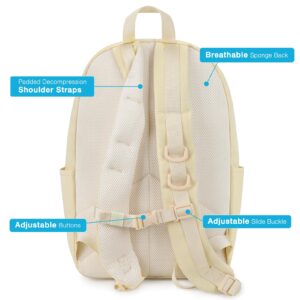 STEAMEDBUN Aesthetic Backpack for Teen Girls, Kawaii Backpack for School, Cute Ita Backpack with Insert(beign)