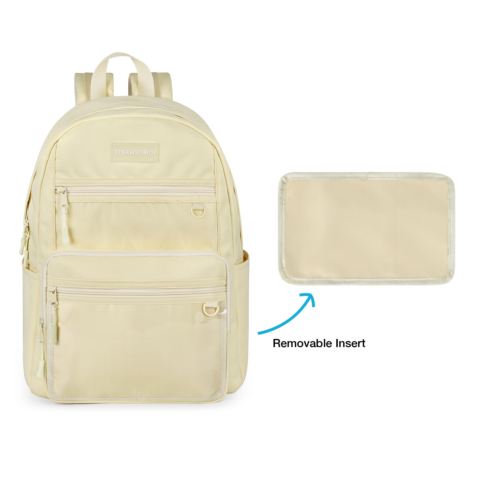 STEAMEDBUN Aesthetic Backpack for Teen Girls, Kawaii Backpack for School, Cute Ita Backpack with Insert(beign)