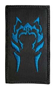 almost sgt ahsoka tano logo clone wars patch black/blue - funny tactical morale embroidered patch hook fastener backing