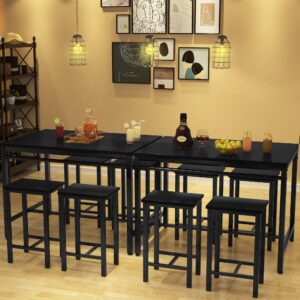 Recaceik 5 PCS Dining Table Set, Modern Kitchen Table and Chairs for 4, Wood Pub Bar Table Set Perfect for Breakfast Nook, Small Space Living Room