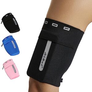 hirui running armband sleeve universal sports armband cell phone holder armband for exercise workout, compatible with iphone 15/14/13/plus/pro samsung galaxy all phones (m, black)