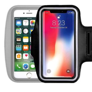 2pack casehq armband sport running exercise gym sportband case compatible phone iphone 11 pro max, 8 plus/iphone 7 plus/iphone 6 plus/6s plus, with key holder & card slot, water resistant