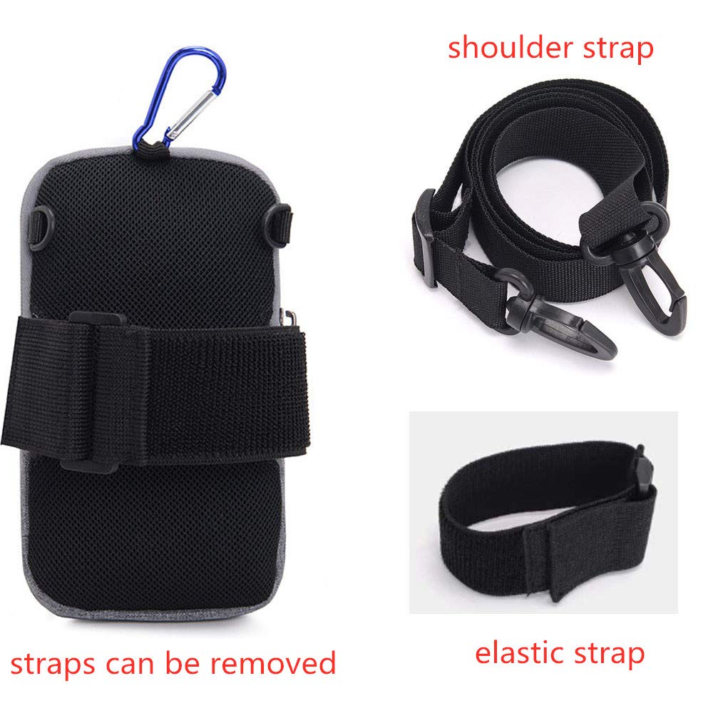 Men Women Sport Running Armband Cellphone Holder Pouch Crossbody Shoulder Purse Arm Bag for Samsung Galaxy S22 Ultra Plus S20 FE S21 Fe A53 5G A12 A13 5G A22 A32 A52 Pixel 6 Pro Moto G Pure (Gray)