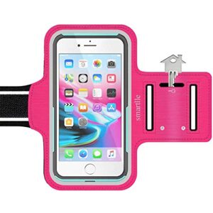 smartlle arm phone holder for running, armband cellphone for 13 12 11 pro max/xr/8 7 6s plus, a/s/note, up to 6.9’’, for exercise gym fitness sports gear pink