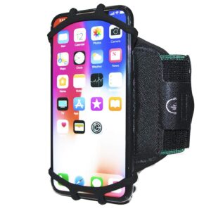 360° Rotatable Sports Running Armband Case Cell Phone Holder for iPhone 14 13 11 Pro Max 12 Mini XR SE 8 Samsung Galaxy S20 S21 S22 S23 Plus S10e Google Pixel 6a 5 6 7 Moto E BLU View, 4''-6.5'' Phone