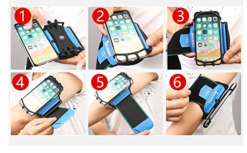 360° Rotatable Sports Running Armband Case Cell Phone Holder for iPhone 14 13 11 Pro Max 12 Mini XR SE 8 Samsung Galaxy S20 S21 S22 S23 Plus S10e Google Pixel 6a 5 6 7 Moto E BLU View, 4''-6.5'' Phone