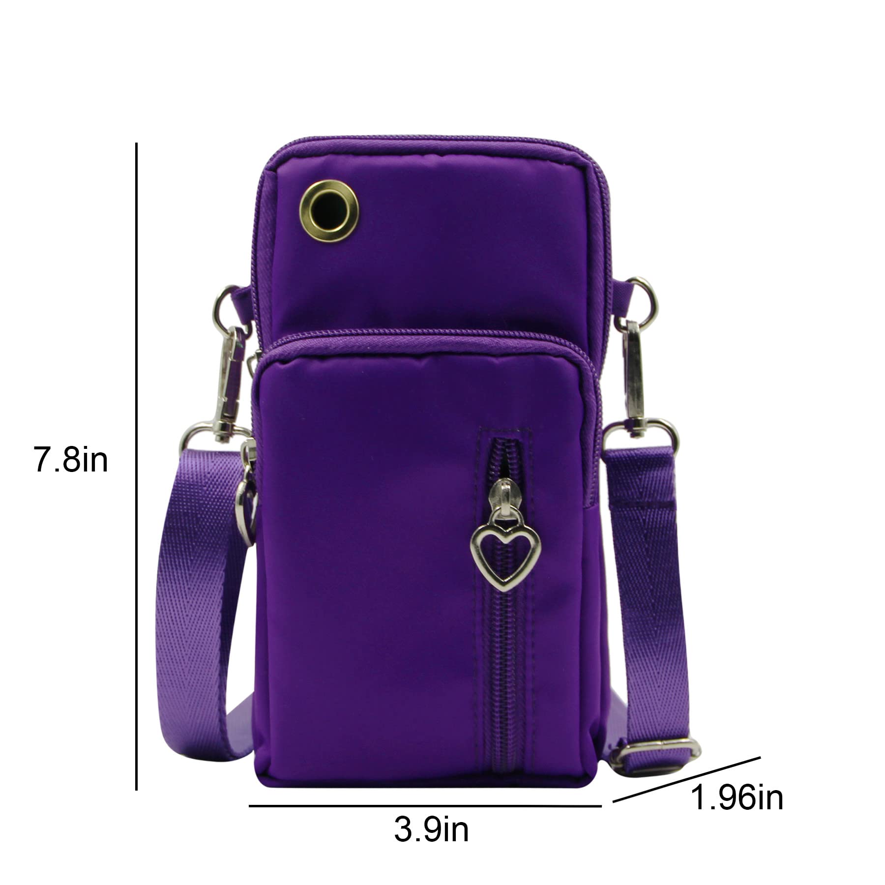 JUMISEE 3-Layers Crossbody Bag Cellphone Pouch Armband Wallet Nylon Smartphone Purse with Earphone Hole