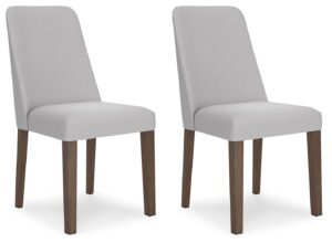 signature design by ashley lyncott contemporary dining room upholstered side chair with foam cushion, set of 2, cream & brown