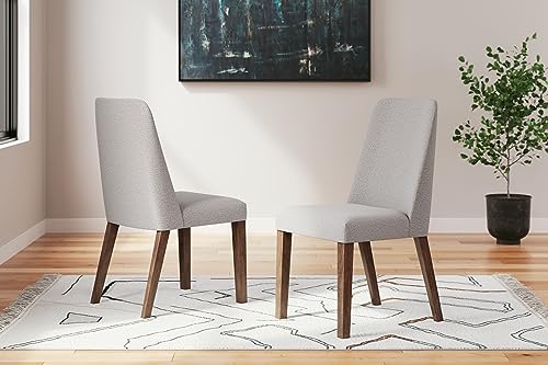 Signature Design by Ashley Lyncott Contemporary Dining Room Upholstered Side Chair with Foam Cushion, Set of 2, Cream & Brown