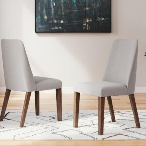 Signature Design by Ashley Lyncott Contemporary Dining Room Upholstered Side Chair with Foam Cushion, Set of 2, Cream & Brown