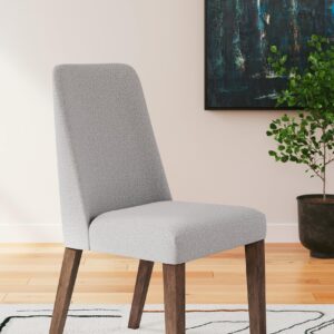 Signature Design by Ashley Lyncott Contemporary Dining Room Upholstered Side Chair with Foam Cushion, Set of 2, Cream & Brown