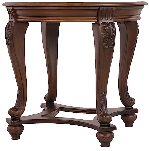 Signature Design by Ashley T499-6 Round End Table, 0, Dark Brown