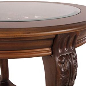 Signature Design by Ashley T499-6 Round End Table, 0, Dark Brown