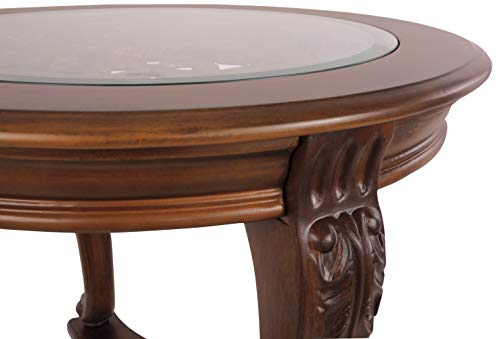 Signature Design by Ashley T499-6 Round End Table, 0, Dark Brown