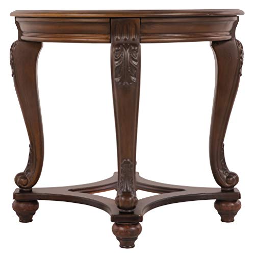 Signature Design by Ashley T499-6 Round End Table, 0, Dark Brown