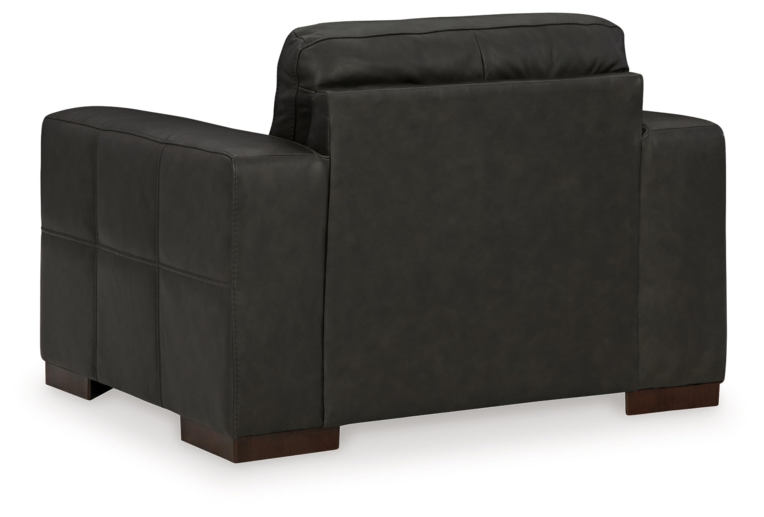 Signature Design by Ashley Luigi Modern Tufted Leather Match Upholstered Oversized Chair, Black