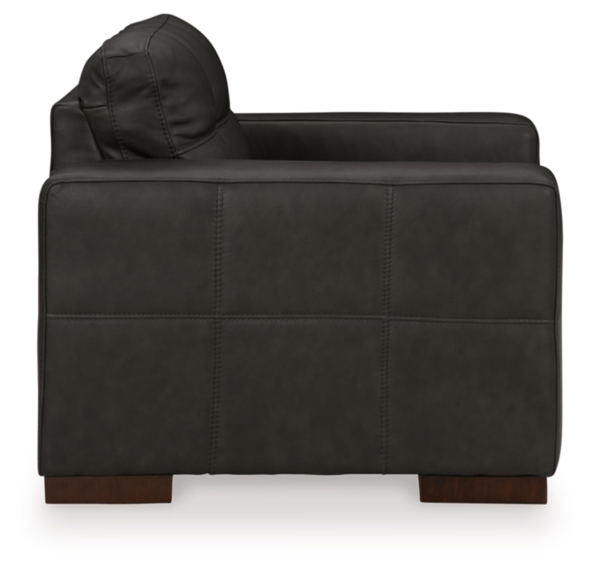 Signature Design by Ashley Luigi Modern Tufted Leather Match Upholstered Oversized Chair, Black