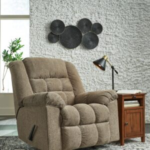 Signature Design by Ashley Kegler Contemporary Tufted Manual Rocker Recliner, Light Brown