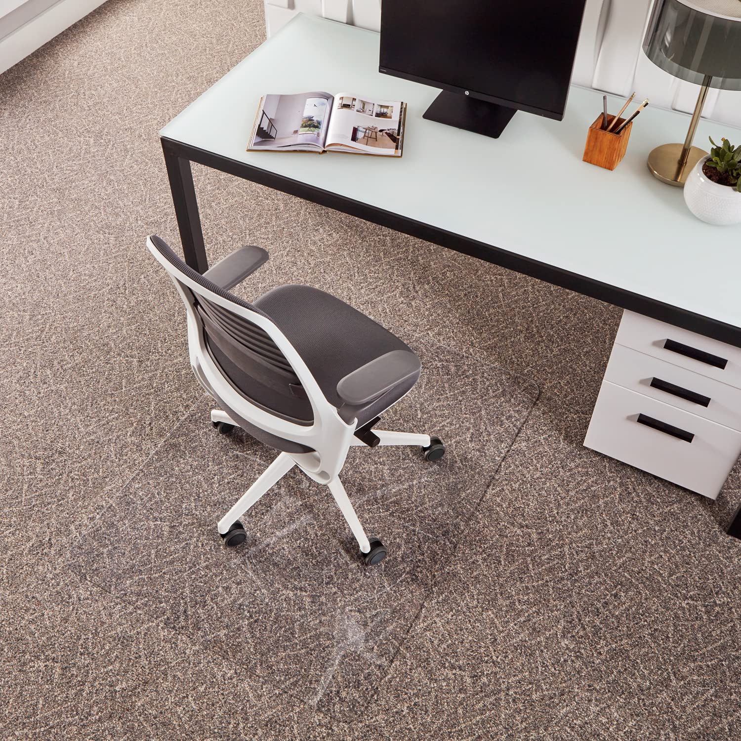 Oculus by Dimex Polycarbonate Office Chair Mat for Carpet and Hard Floors, 36" x 48" x 0.08" Mat, Clear Mat for Office Chair, Protects Floors Under Home Office Computer Desk, Ships Flat