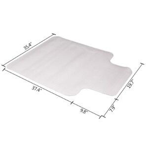 Transparent PVC Office Chair Mat for Carpet – Computer Chair Mat for Carpeted Floors – Easy Glide Rolling Plastic Floor Mat for Office Chair on Carpet for Work, with Extended Lip (47.24 x 35.43 )".