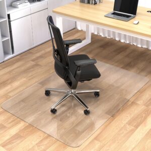 large office chair mat for hardwood floors - 48"×60" anti-slip desk chair mat - heavy duty floor protector for home or office - easy clean and flat without curling