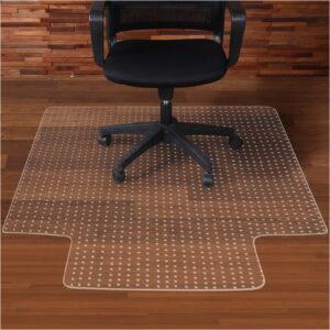 46"x 60" chair mat for carpets floor computer office chair mat desk clear anti skid transparent mats protector for low and no pile carpeted thick floors (convex style)