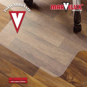 Marvelux Heavy Duty Polycarbonate Office Chair Mat for Hardwood Floors 47" x 53" | Transparent Hard Floor Protector with Lip | Multiple Sizes