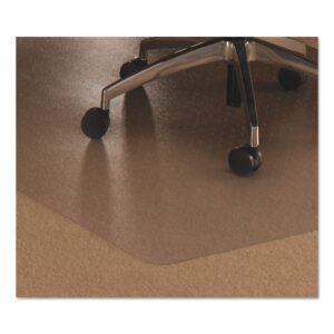 floortex polycarbonate chair mat 79" x 48" for low/medium pile carpets, clear (fr1120023er)