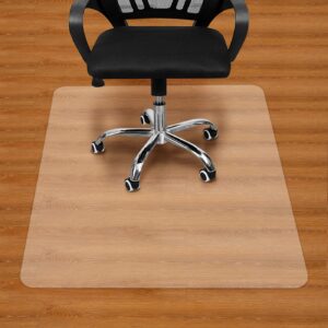 beswin office chair mat for hardwood floor - 48"x60" heavy duty desk chair mat for office chair - clear computer floor mat office home floor protector - easy glide and flat without curling