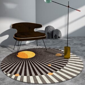 wqdy office chair mat for hardwood and tile floor, computer chair mat for rolling chair, desk chair mats, round low-pile carpet, anti-slip floor protector rug (color : f, size : 140cm(55.12in))