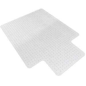 heavy duty office chair mat with lip for carpet - 48 x 36 inches clear desk chair mat - anti-slip durable carpet protector for desk chair