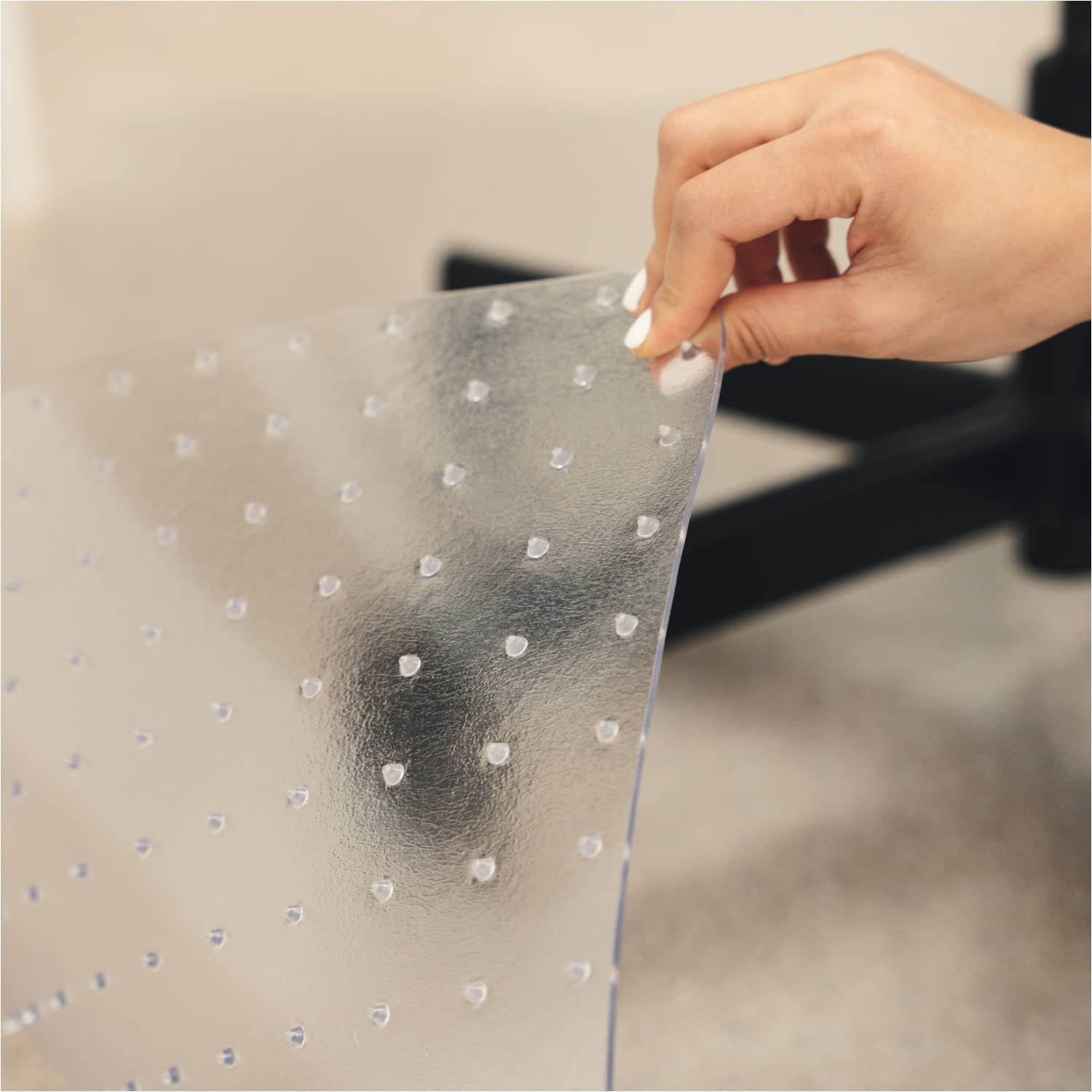 Heavy Duty Office Chair Mat with Lip for Carpet - 48 x 36 Inches Clear Desk Chair Mat - Anti-Slip Durable Carpet Protector for Desk Chair