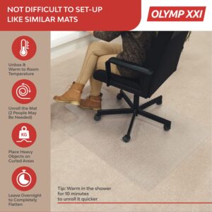 Heavy Duty Office Chair Mat with Lip for Carpet - 48 x 36 Inches Clear Desk Chair Mat - Anti-Slip Durable Carpet Protector for Desk Chair