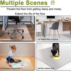 Office Chair Mat for Hardwood Floor，4x8.8ft Thick Transparent Heavy Duty Computer Swivel Chair，HD Transparent Carpet Entrance Hall Bedroom Mat Protect Pad,Transparent 2mm/0.08in