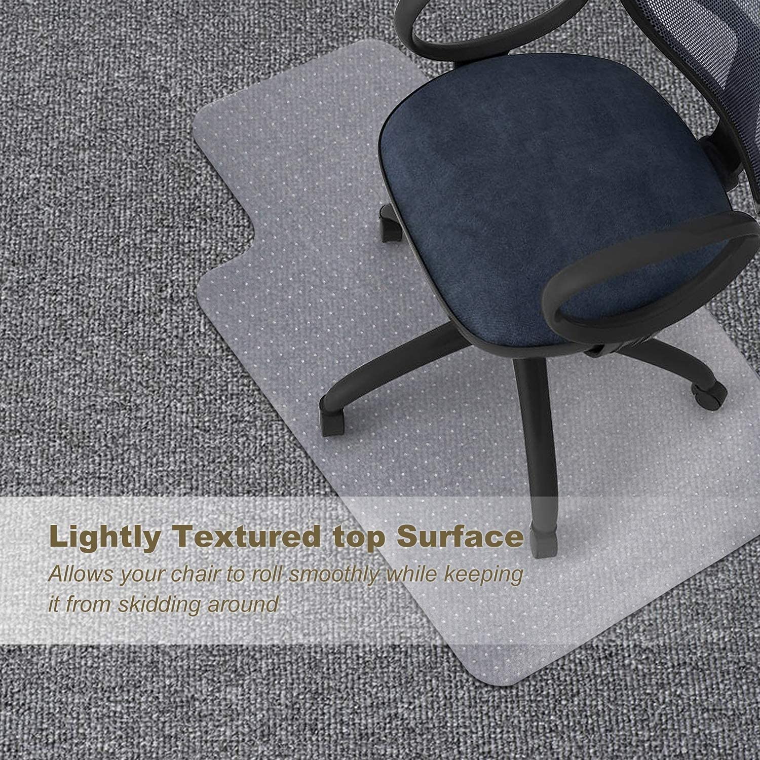 FZYUAN Office Chair Mat for Carpets, Transparent 2mm Thick and Sturdy Highly Premium Quality Floor Mats with Studs, Home Office Chair Mat for Low, Standard and Medium Pile Carpeted Floors,29.5"×47.2"