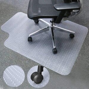 mtfy 36" x 48" office carpet chair mats, pvc transparent low/medium pile chair mat for carpeted floors with lip & grippers, computer chair floor protector for office and home