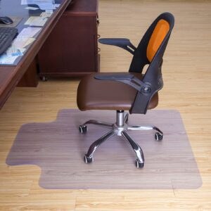 office chair mat for hardwood floors, clear pvc floor mat floor protector for computer desk, flat without curling (16.93 x 23.62)