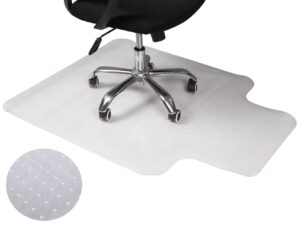 bennbari office chair mat with lip, mat for carpet, pile carpet, desk chair mat for floor, clear (transparent)