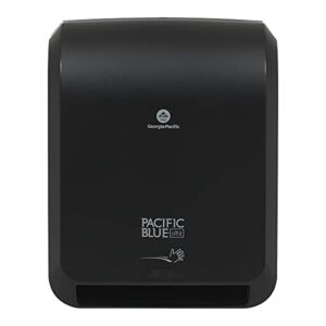 pacific blue ultra 8" high-capacity automated touchless paper towel dispenser by gp pro (georgia-pacific); black; 59590; 12.9" w x 9" d x 16" h; 1 dispenser