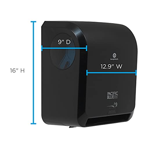 Pacific Blue Ultra 8" High-Capacity Automated Touchless Paper Towel Dispenser by GP PRO (Georgia-Pacific); Black; 59590; 12.9" W x 9" D x 16" H; 1 Dispenser