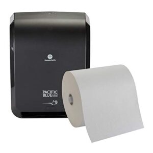 pacific blue ultra 8" high-capacity automated touchless paper towel dispenser starter kit by gp pro (georgia-pacific), black dispenser (59590) 1 white towel roll (26491)