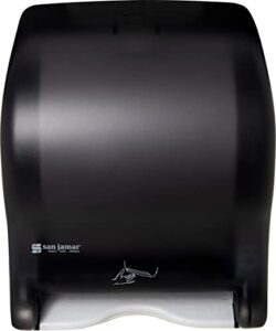 san jamar classic smart essence plastic paper towel dispenser, towel dispenser for bathroom, 10 x 14.5 x 12.5 inches, black pearl