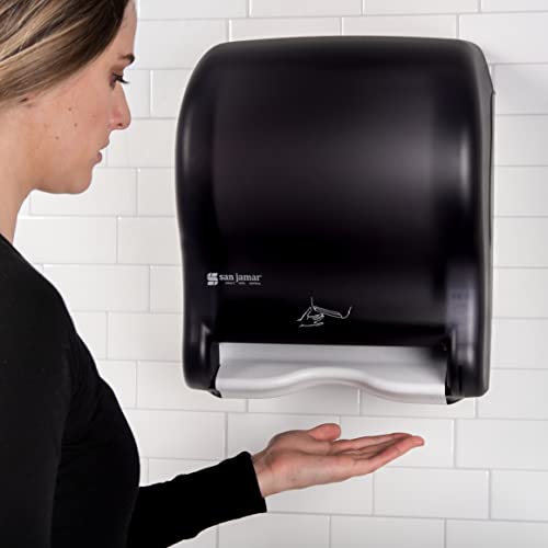 San Jamar Classic Smart Essence Plastic Paper Towel Dispenser, Towel Dispenser for Bathroom, 10 X 14.5 X 12.5 Inches, Black Pearl