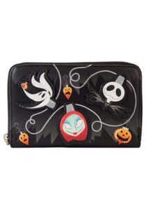 loungefly nightmare before christmas tree string lights glow zip around wallet