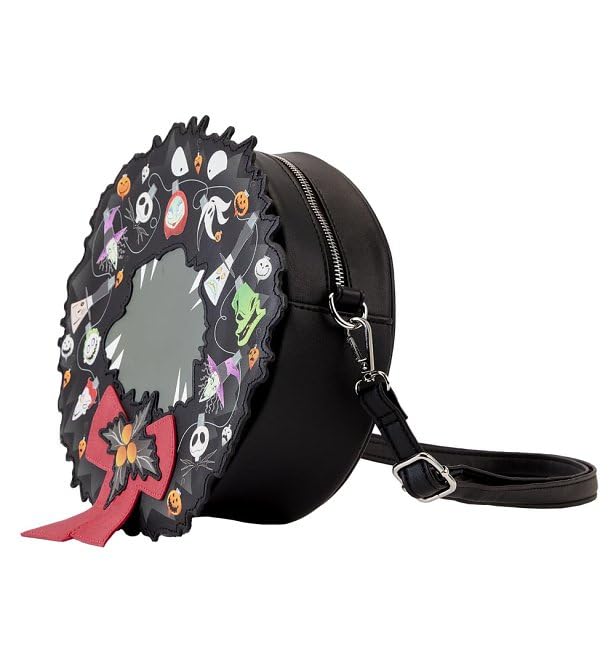 Loungefly Disney Nightmare Before Christmas Wreath String Lights Glow Crossbody Bag